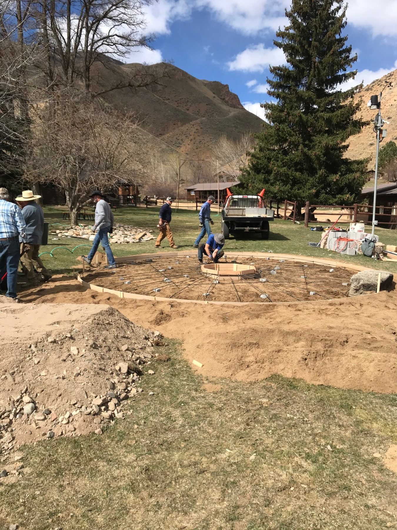 Building the Fire Pit at the “B”, April 2021 – Flying Resort Ranches